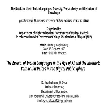 The Revival of Indian Languages in the Age of AI and the Internet ...
