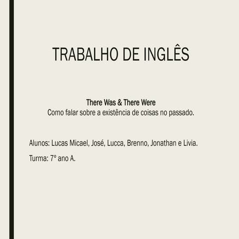 Verb there to be (simple past) | PPT