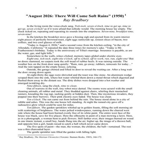 There Will Come Soft Rains by Ray Bradbury | PDF