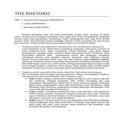 The rhetoric theory | DOCX