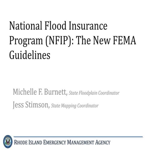 National Flood Insurance Program: The New FEMA Guidelines | PPT