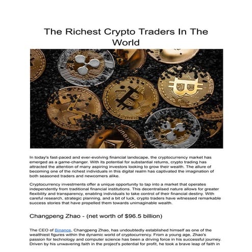 The Richest Crypto Traders In The World | PDF
