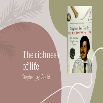 The richness of life, Stephen Jay Gould | PDF | Biological Sciences ...