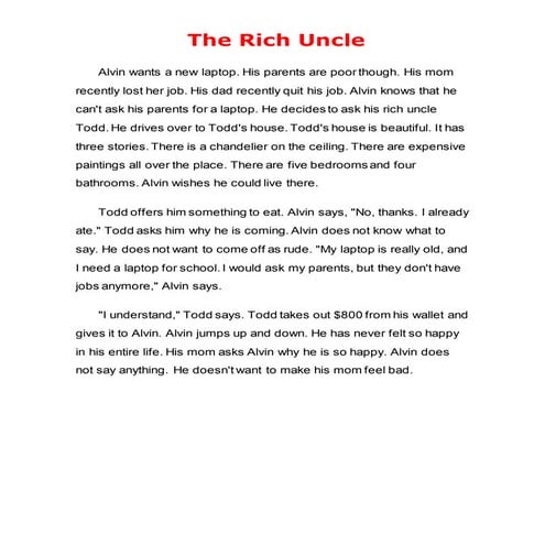 The rich uncle | DOCX