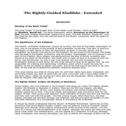 The rightly guided caliphs | DOCX