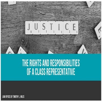 The Rights and Responsibilities of a Class Representative | PPTX