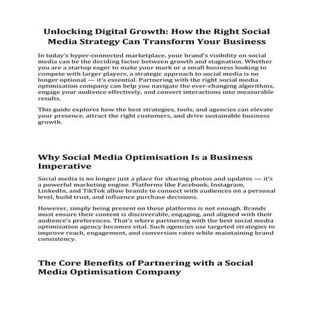 The Right Social Media Strategy Can Transform Your Business | PDF