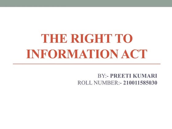 Right to information act | PPT
