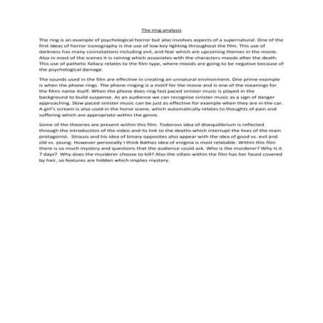 The ring analysis | DOC