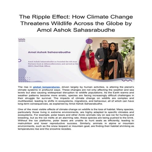 The Ripple Effect_ How Climate Change Threatens Wildlife Across the ...