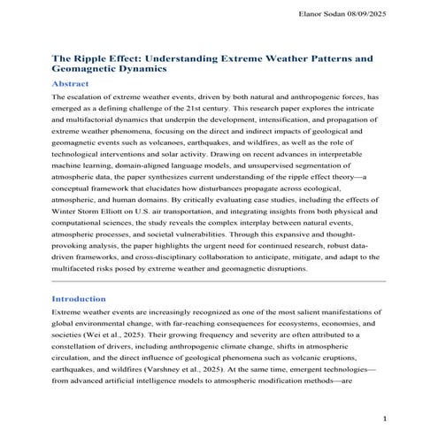 The Ripple Effect: Understanding Extreme Weather Patterns and Geomagnetic Dynamics | DOCX