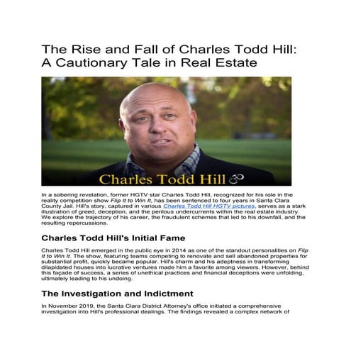 The Rise and Fall of Charles Todd Hill: A Cautionary Tale in Real ...