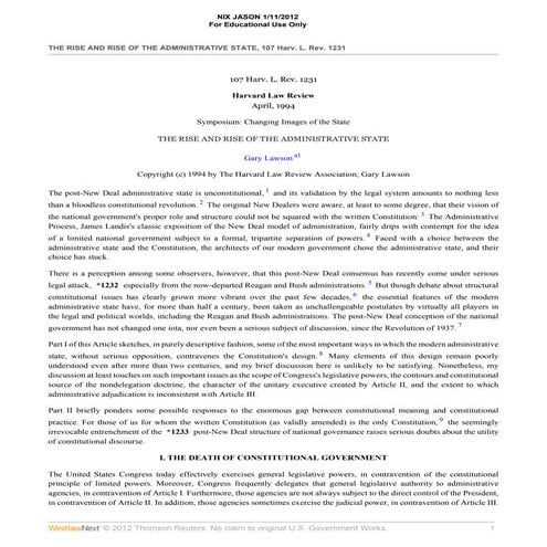 The rise and rise of the administrative state | PDF