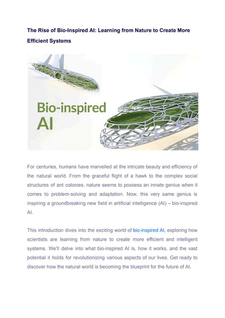 Role of Biology in Next Generation Technology | PPT
