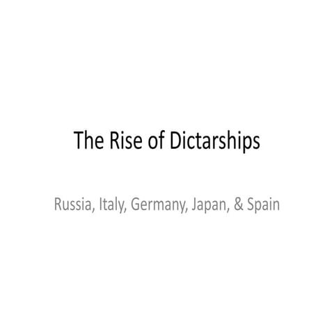 The Rise of Dictators | PPT