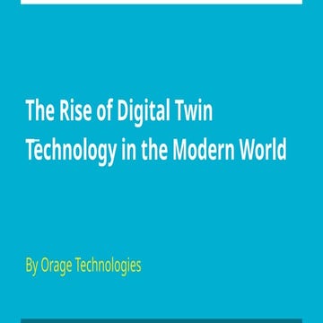 Digital twin technology - seminar presentation | PPTX