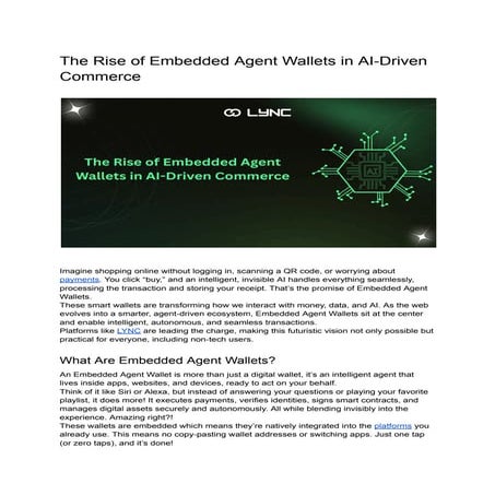 How Embedded Agent Wallets Are Powering AI-Driven Commerce | PDF