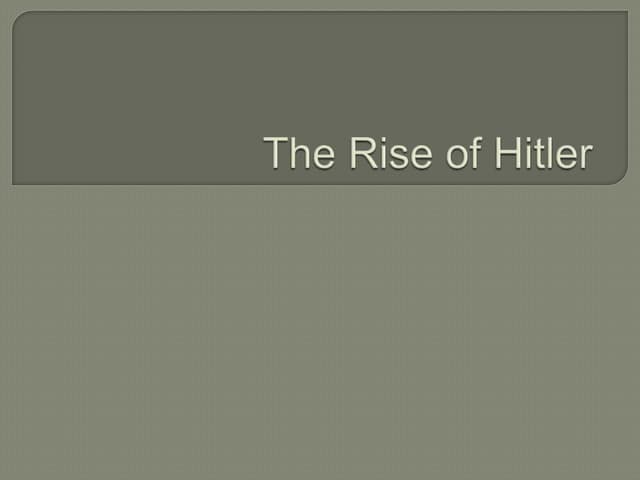 Nazism and the rise of hitler PPT for class 9 CBSE | PPTX