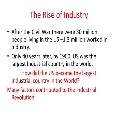The rise of industry | PPT