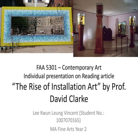 The Rise of Installation Art - written by Prof. David Clarke | PPTX ...