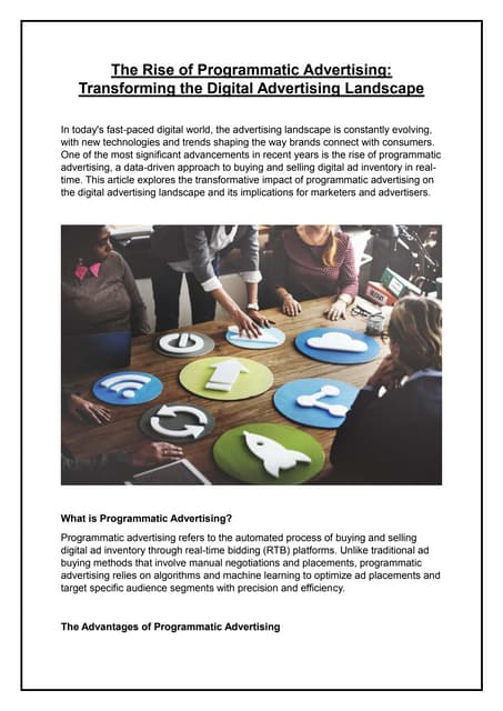 Programmatic Ads | PPTX | Advertising Industry | Industries