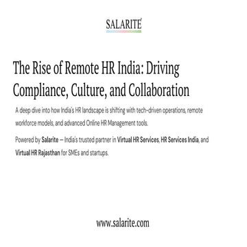 The Rise of Remote HR India Driving Compliance, Culture, and ...