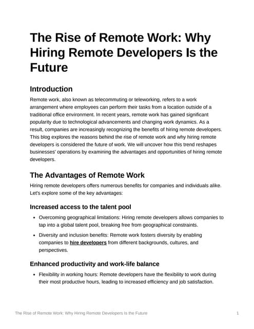 The Rise of Remote Work: Strategies and Insights | ACE Technologies | PPT