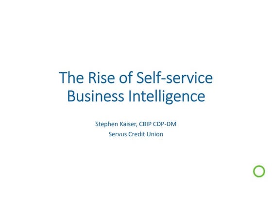 Self Service Business Intelligence | PPT