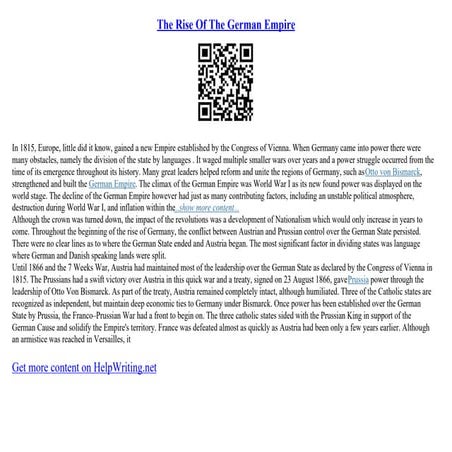 The Rise Of The German Empire | PPT