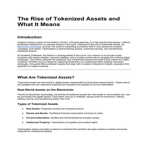 The Rise of Tokenized Assets and What It Means.docx