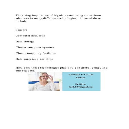 The rising importance of big-data computing stems from advances in m.docx | Computing ...