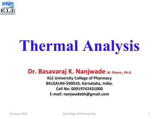 Differential thermal analysis | PPT