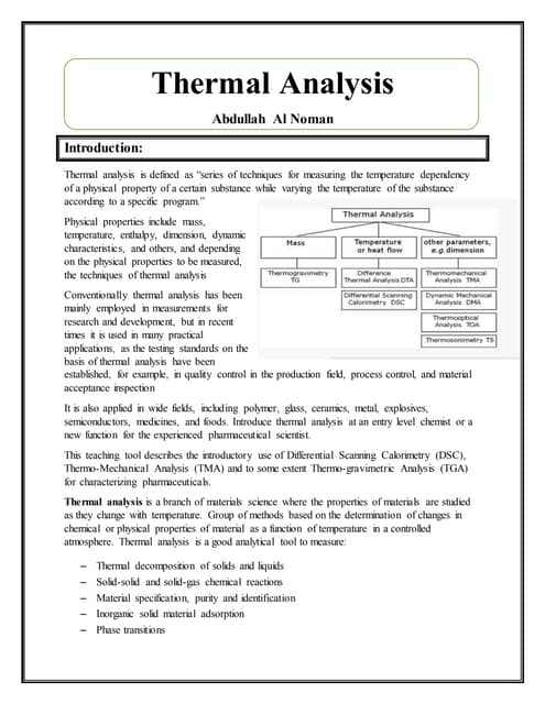 Thermal method of analysis | PPT