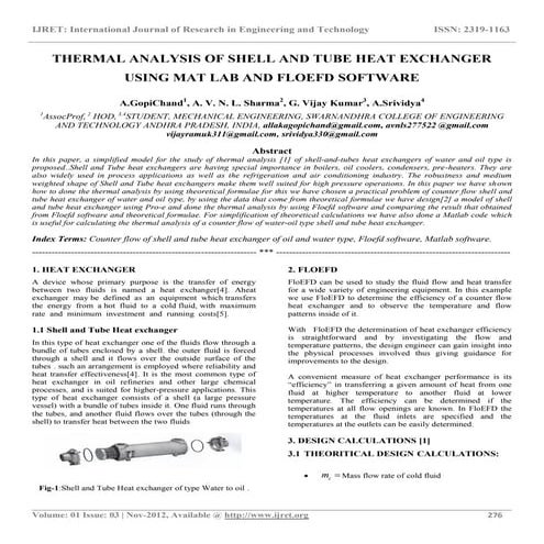 Modelling and Simulation of Shell and Tube Heat Exchanger Using different Types of Fluids | PDF