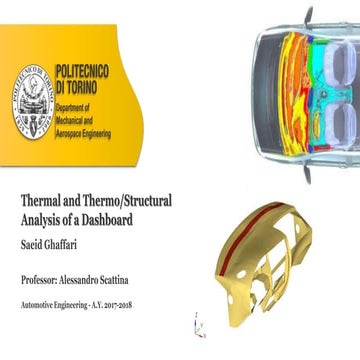 Thermal and thermo-structural analysis of a dashboard | PPTX