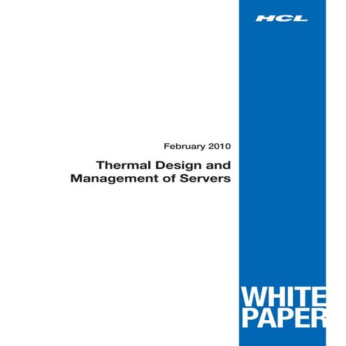 HCLT Whitepaper: Thermal Design and Management of Servers | PDF