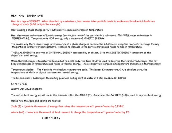 HEAT and TEMPERATURE | PPTX