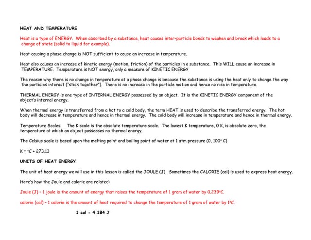 HEAT and TEMPERATURE | PPTX