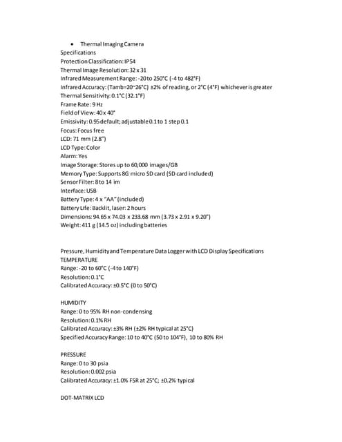 Hik Micro Owl OH35 Specification | Optics Trade | PDF