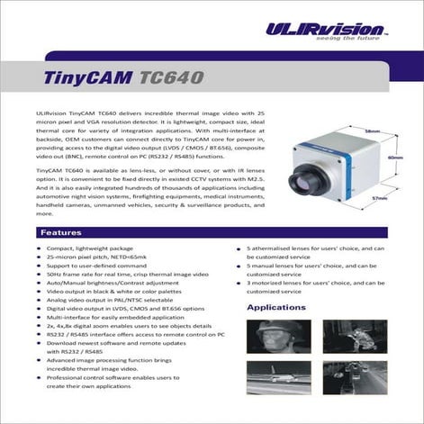 ULIRvision Thermal imaging core TC640 | PDF