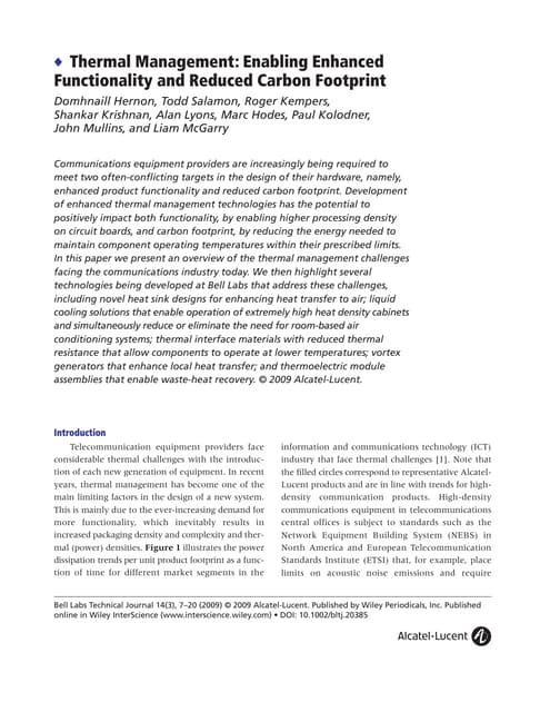Thermal Management: Challenges, Requirements & Solutions | PDF ...