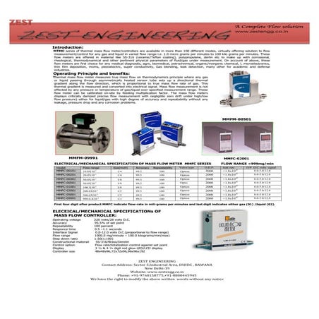 Thermal mass Flow meter | PDF