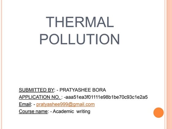 Thermal pollution | PPT