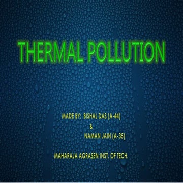 Thermal pollution | PPTX