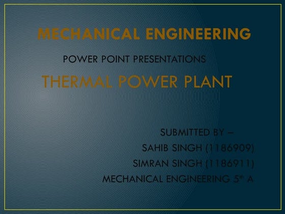 Thermal power plant ppt | PPTX