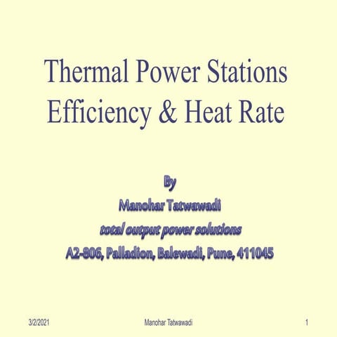 Thermal power plant efficiency | PPTX