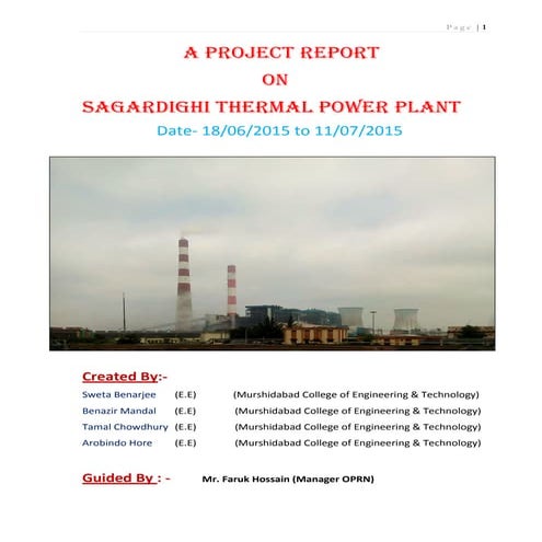 Thermal power plant project | PDF