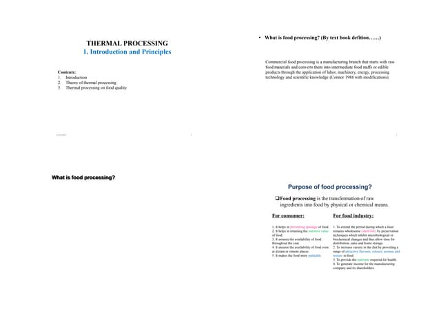 thermal processing of food | PPTX