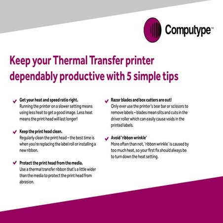 Thermal transfer top tips | PDF