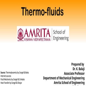 Fundamentals of thermodyamics, fluid mechanics and heat transfer | PPTX